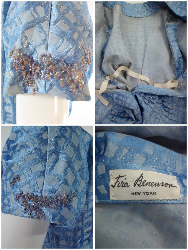 Vintage 50s 60s Cocktail Dress in Blue Metallic by Designer Fira ...