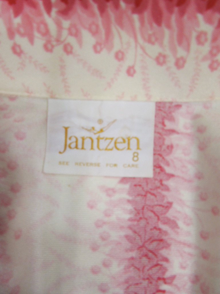 Vintage 70s Jantzen Shirt in Pink Floral Stripe New With Tags NWT ...