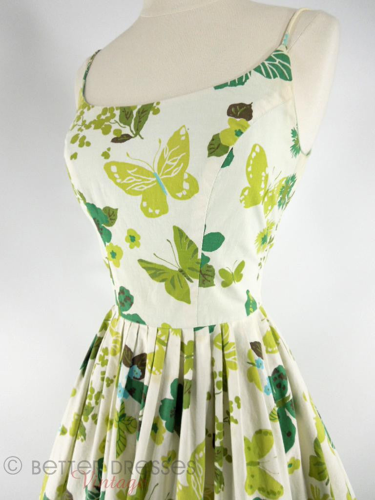 True Vintage 1950s Cotton Sundress With Full Skirt and Butterflies - sm ...