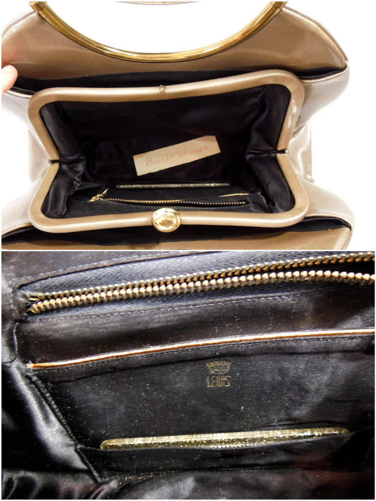 60s Shimmery Taupe Mod Patent Purse – Better Dresses Vintage