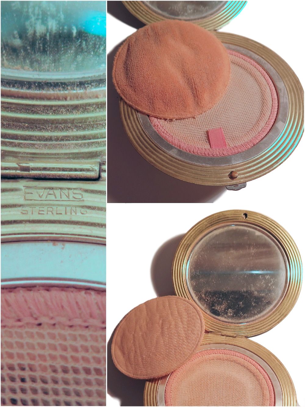 30s/40s Evans Large Sterling Silver Compact With Tricolor Woven Design ...