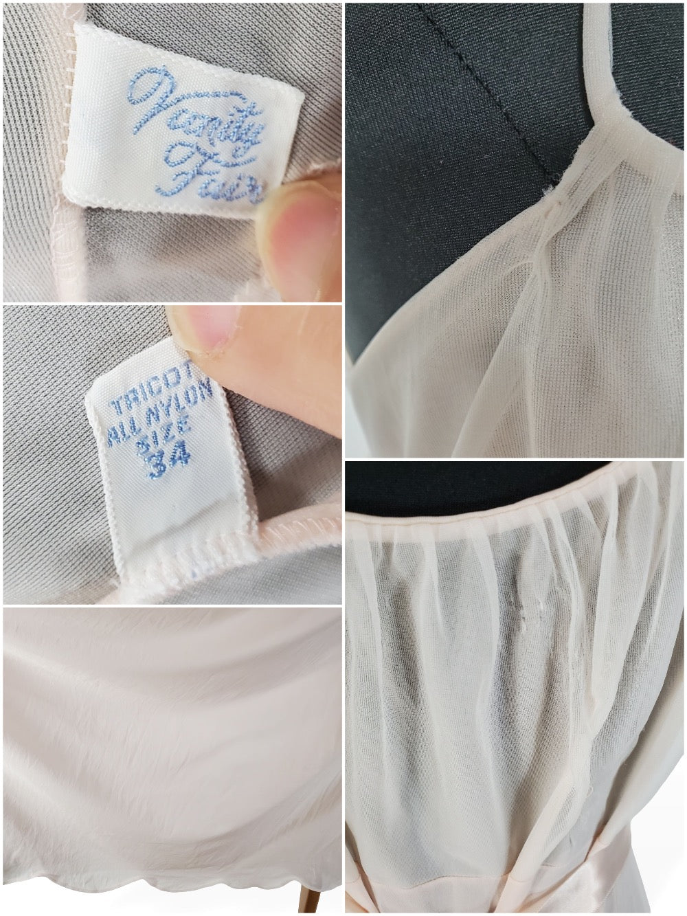 50s Negligee Vanity Fair Peach Double Nylon Nightgown – Better Dresses ...