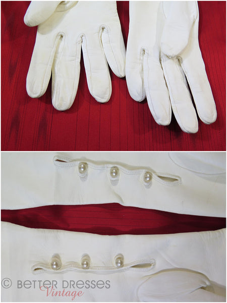 50s White Kid Leather Opera Gloves – Better Dresses Vintage