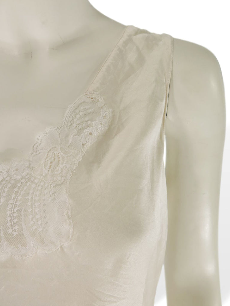 80s Camisole and Tap Pants Set in Cream Silk - sm – Better Dresses Vintage