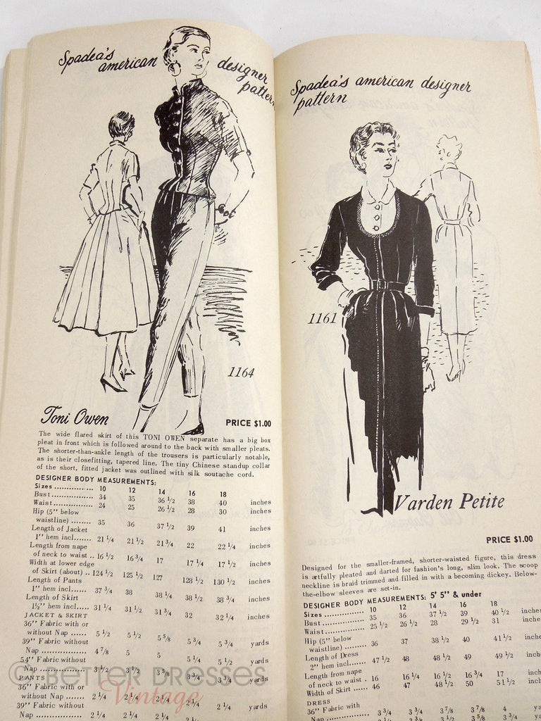 50s Spadea Patterns Book 12-13X from 1958 – Better Dresses Vintage
